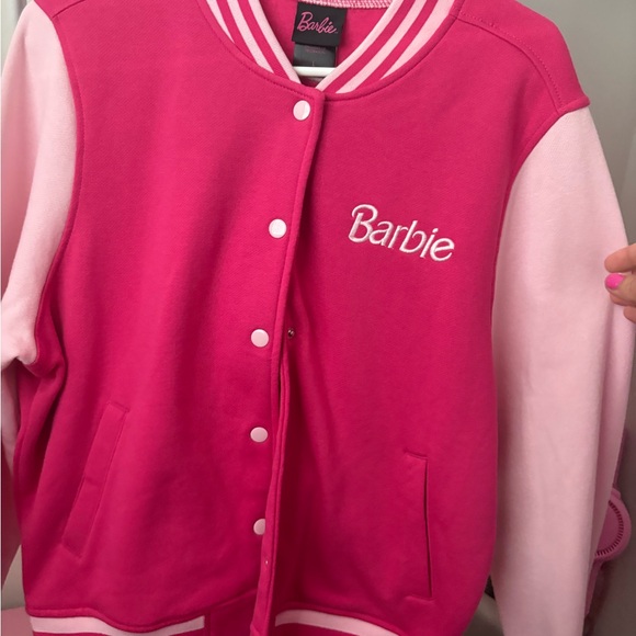 Barbie | Jackets & Coats | Barbie Hot Pink Varsity Jacket | Poshmark